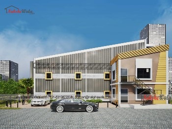 Industrial Building Elevation | 100*100 Factory Elevation Designs ...