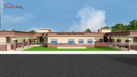 School Building Elevation| 125*155 Institutional Building Designs ...