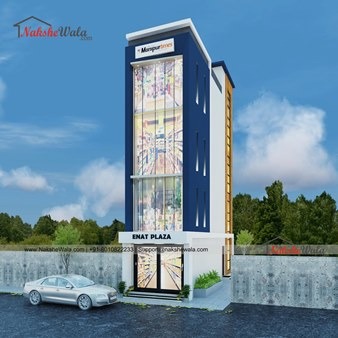 Shopping Complex Elevation | 15*45 Showroom Building Design |675sqft ...