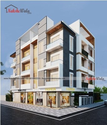 41*61 Office Building Elevation Design | 2501 sqft Corporate Office Building Elevation ...