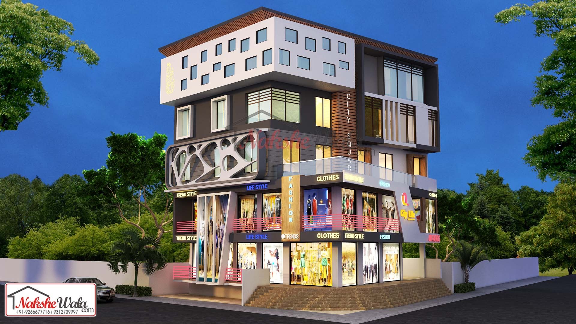 Shopping Complex Elevation | 50*60 Showroom Building Design |3000sqft ... Shopping Complex Elevation | 50*60 Showroom Building Design |3000sqft ...