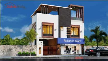 Shops with Office Building Design | 30*43 Modern Shopping Complex ...