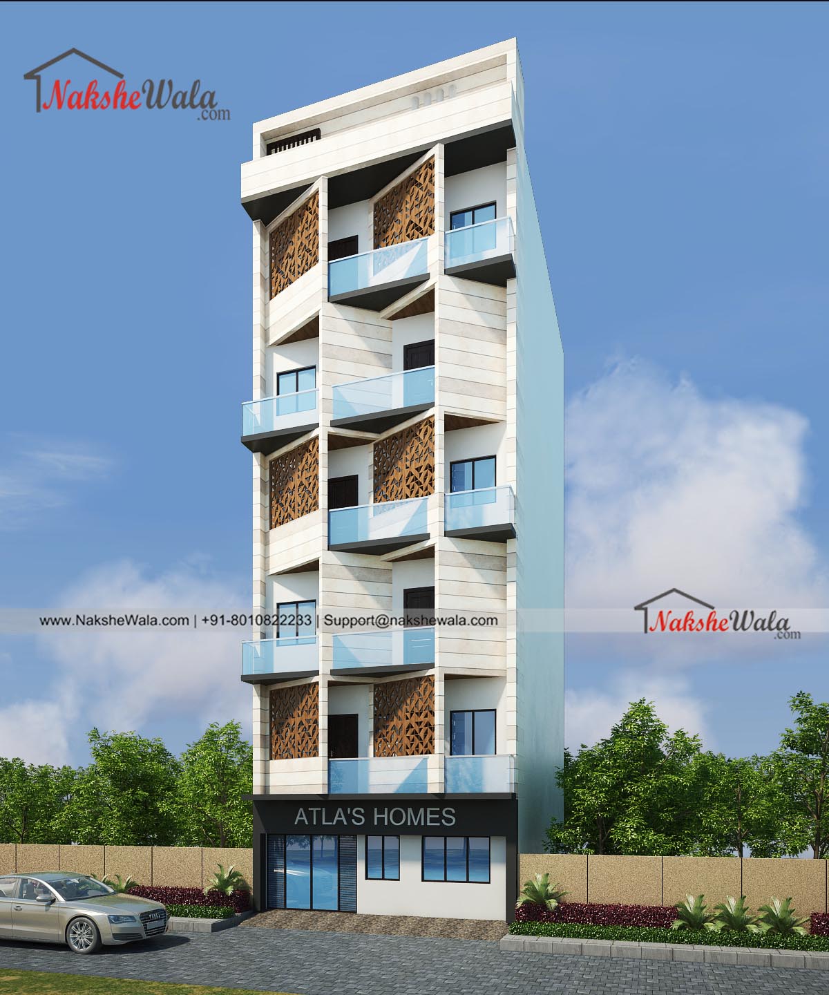 Multi Storey House Elevation |24*33 Multi-Family Home Elevation | 792 ...