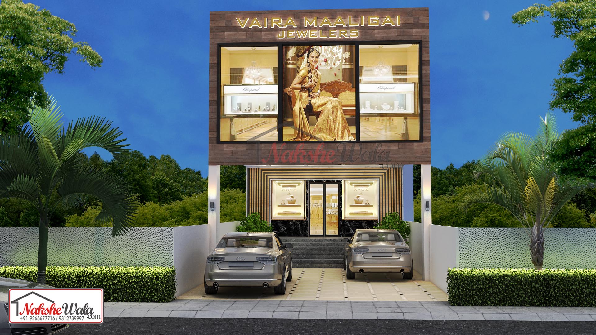 Jewellery Showroom Design| 35*175 Showroom Building Design | 6125sqft ...