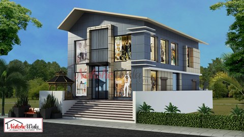 Showroom Building Design | 50*40 Shopping Complex Elevation | 2000sqft ...