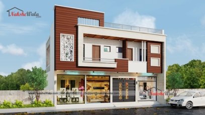 Residential Cum Commercial Complex Elevation | 40x35 Showroom Building ...