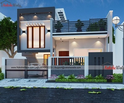 24x25 Simplex House Elevation | East Facing Small House Design