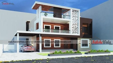 75*75sqft Modern Villa Elevation | 5625sqft North Facing Duplex Villa ...