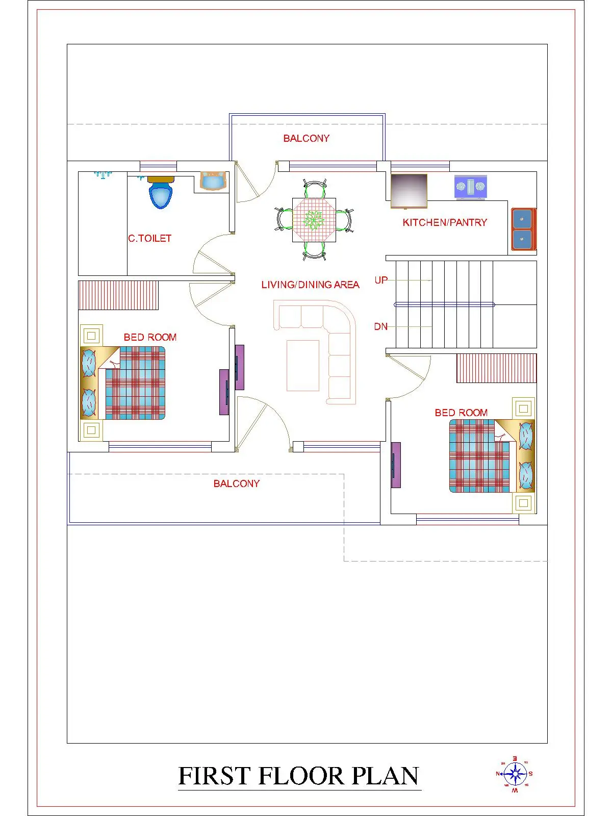 Hut Shape Roof House Plan | 33*48 Double Storey Home Plan | 1548sqft ...