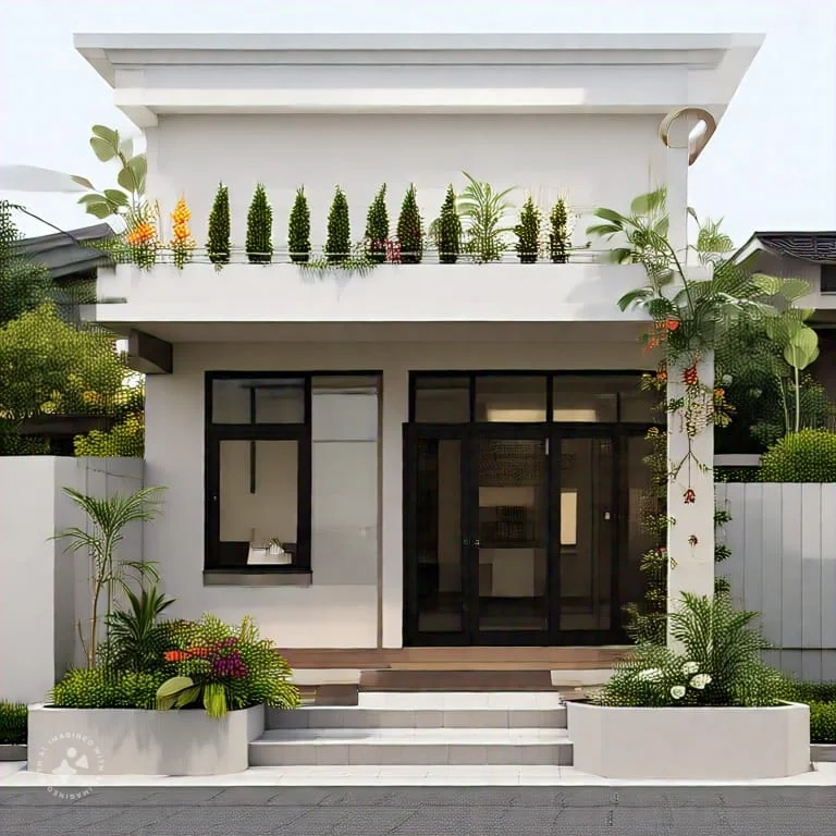 18 Amazing Front Elevation Designs for Small Houses with Vertical Gardens